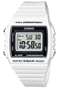 casio collection standard digital resin series wrist watch (water resistant to 5/10/20 atm), white (5 atm water resistant), newest model