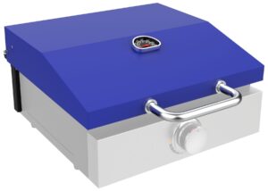 hard cover hood with temperature gauge for blackstone 17 inch table top griddle, 5010 hinged lid for 17" blackstone 1650, 1832, 1971, 2142 portable grill, blue