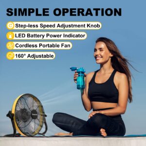 Smartele FF12 Battery Operated Fan, Battery Powered Fan, Rechargeable Floor Fan, Cordless Outdoor Floor Fan, Battery Outdoor Fan, 15000mAh Battery, Fast Charging, Run Up to 30 Hours