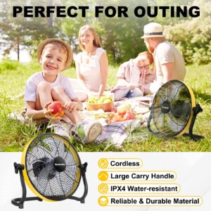 Smartele FF12 Battery Operated Fan, Battery Powered Fan, Rechargeable Floor Fan, Cordless Outdoor Floor Fan, Battery Outdoor Fan, 15000mAh Battery, Fast Charging, Run Up to 30 Hours