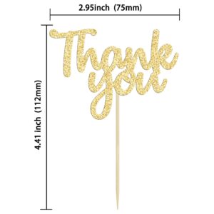 Gyufise 36Pcs Gold Glitter Thank You Cupcake Toppers Thank You Cupcake Picks for Birthday Anniversary Thanksgiving Day Wedding Bridal Party Decoration Supplies