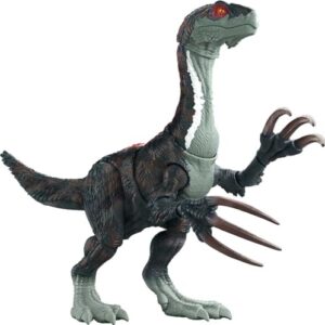 mattel jurassic world dominion sound slashin therizinosaurus dinosaur action figure toy with attack feature and sounds