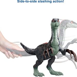 Mattel Jurassic World Dominion Sound Slashin Therizinosaurus Dinosaur Action Figure Toy with Attack Feature and Sounds