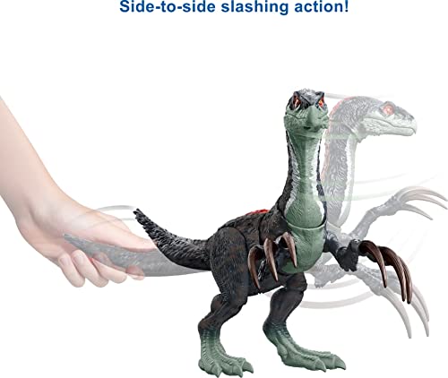 Mattel Jurassic World Dominion Sound Slashin Therizinosaurus Dinosaur Action Figure Toy with Attack Feature and Sounds