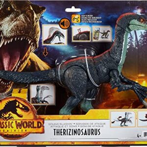 Mattel Jurassic World Dominion Sound Slashin Therizinosaurus Dinosaur Action Figure Toy with Attack Feature and Sounds