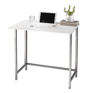 urban lifestyle no tools assembly folding desk with tablet slot, white