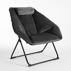 urban lifestyle micromink hex saucer chair, grey