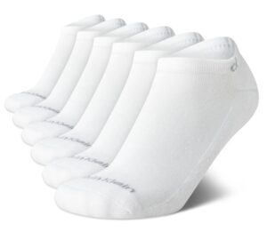 calvin klein women's athletic socks - cushion no show socks (6 pack), size 4-10, white