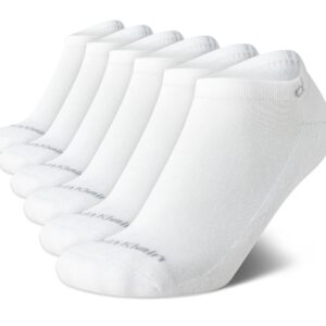 Calvin Klein Women's Athletic Socks - Cushion No Show Socks (6 Pack), Size 4-10, White