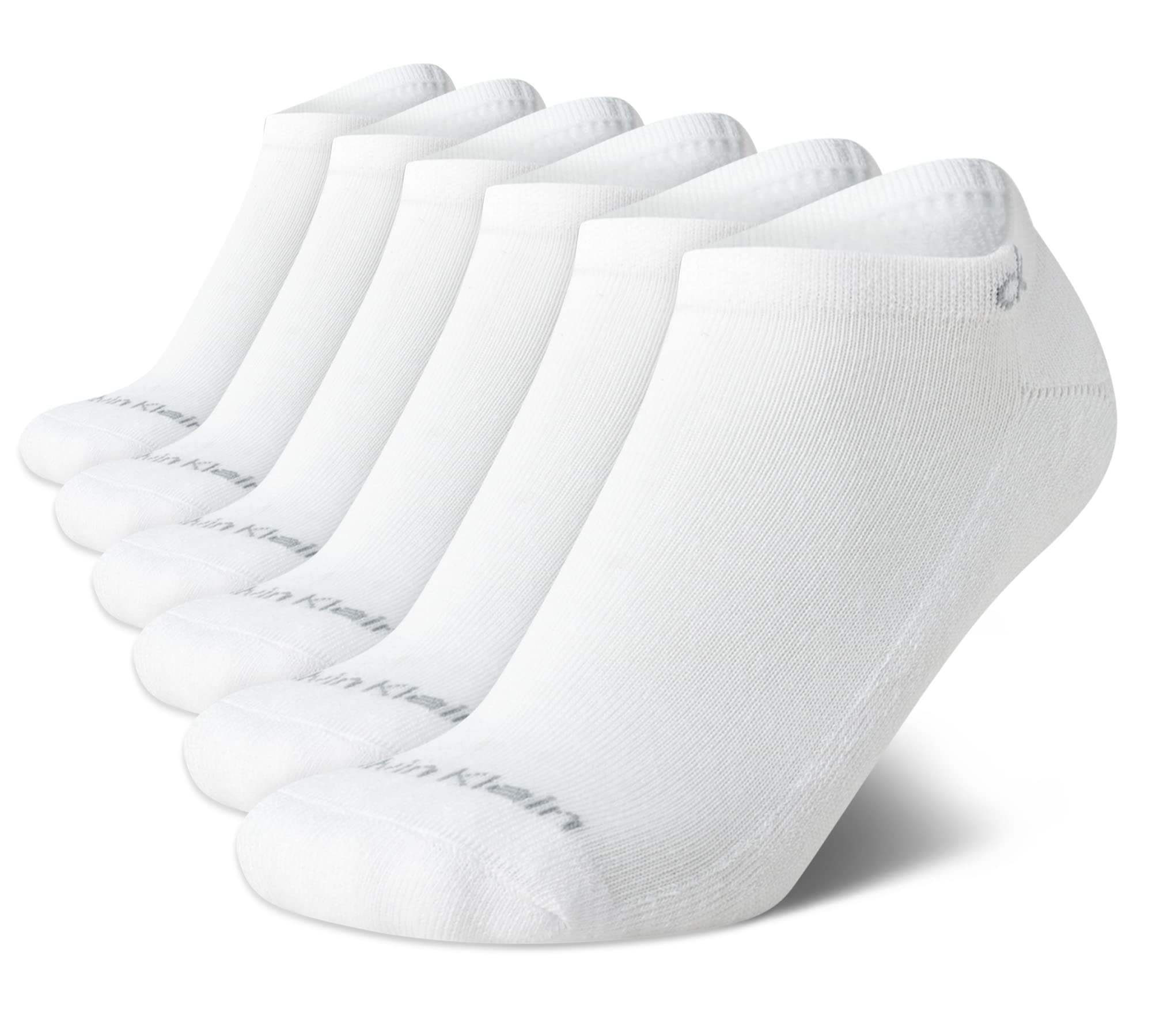 Calvin Klein Women's Athletic Socks - Cushion No Show Socks (6 Pack), Size 4-10, White