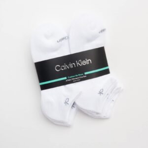 Calvin Klein Women's Athletic Socks - Cushion No Show Socks (6 Pack), Size 4-10, White