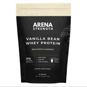 arena strength vanilla bean whey protein powder