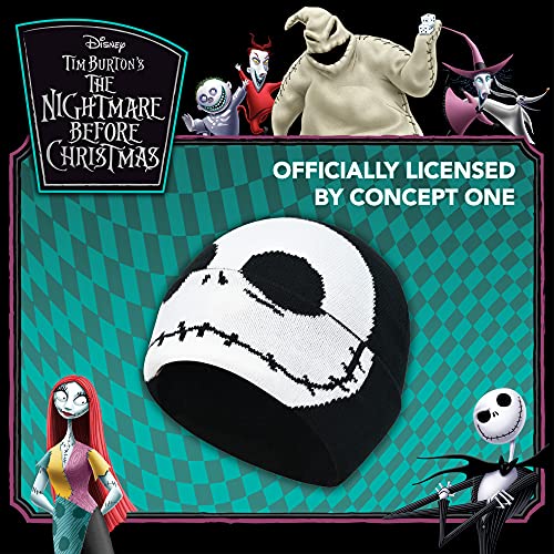 Disney Nightmare Before Christmas Jack Skellington Beanie Hat, Winter Knit Cap, Black, One Size