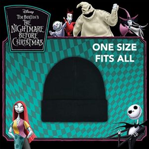 Disney Nightmare Before Christmas Jack Skellington Beanie Hat, Winter Knit Cap, Black, One Size