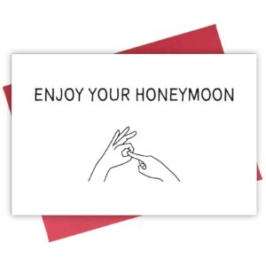 kirynurd funny wedding card, hilarious letterpress card, finger gesture, dirty honeymoon card