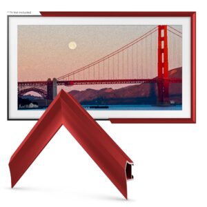 frame my tv deco tv frames alloy prismatic - candy red bezel compatible only with samsung the frame tv (32", fits 2021-2024 frame tv)