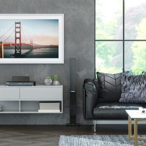 Frame My TV Deco TV Frames Alloy Prismatic - Pure White Bezel Compatible ONLY with Samsung The Frame TV (55", Fits 2021-2024 Frame TV)