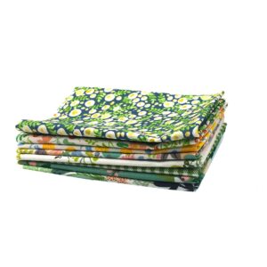 8PCS 25cmX25cm Fat Quarters Green Color Cotton Patchwork Fabric Bundle Squares Quilting Scrapbooking Sewing Art Craft