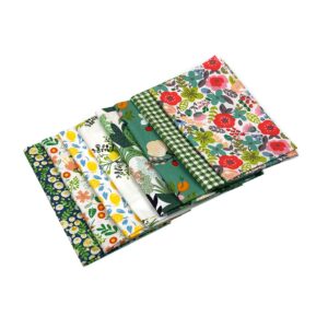 8PCS 25cmX25cm Fat Quarters Green Color Cotton Patchwork Fabric Bundle Squares Quilting Scrapbooking Sewing Art Craft