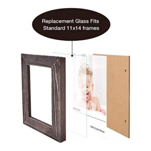 Egofine 11x14 Heat-Strengthened Glass Replacement for Picture Frame (Crystal Clear, 2 Pack), Replacement Glass for 11 by 14 Photo Frame, Semi-Tempered Glass Cover Sheet