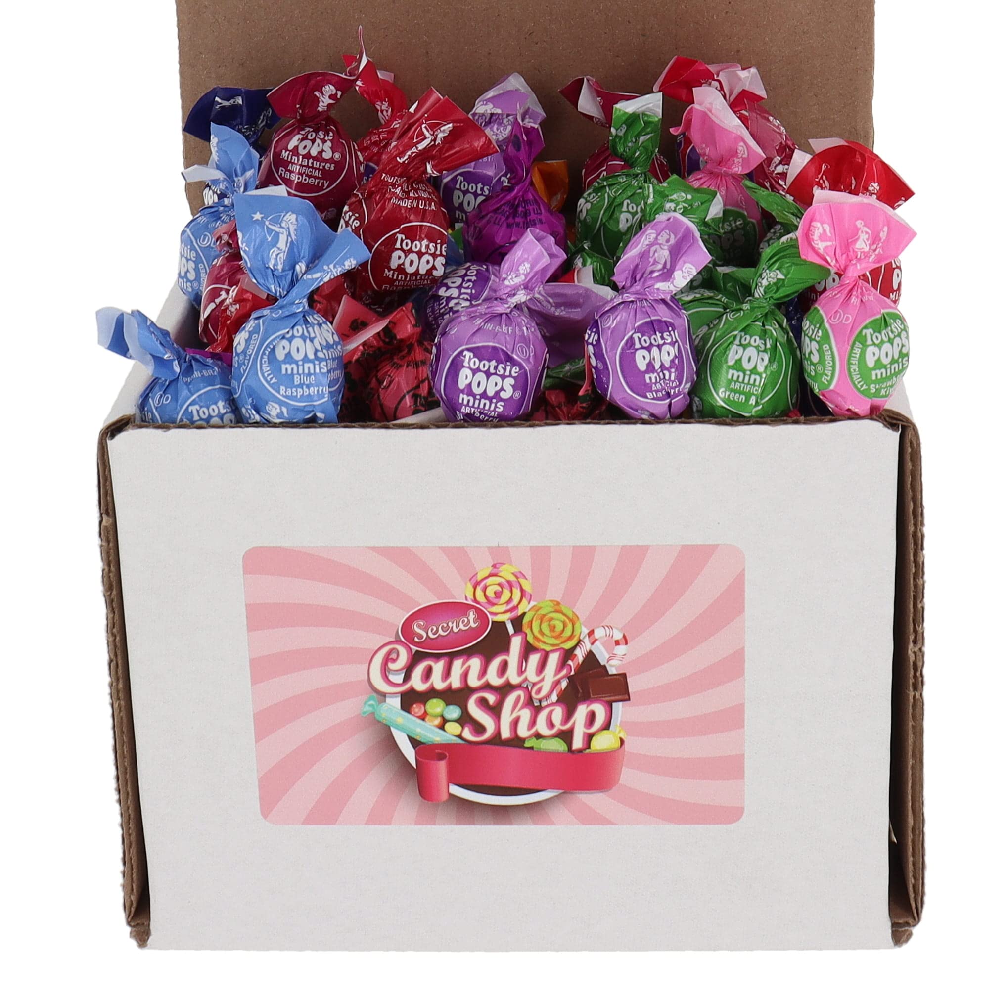 SECRET CANDY SHOP Tootsie Pops Lollipops Miniature Mini 50 Lollies in a Box (Assorted)