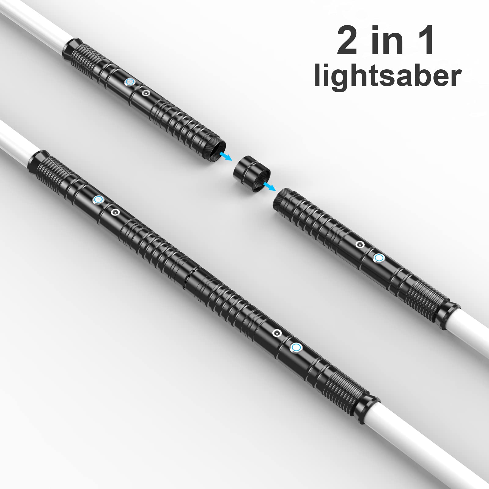 Lorsaberus [Upgrade Lightsaber, 2-in-1 RGB 12 Colors USB C Charge Light Saber for Kids Adult, Metal Hilt Dueling Light sabers Toy for Boys Girls, Children's Day Gifts, 2Pack