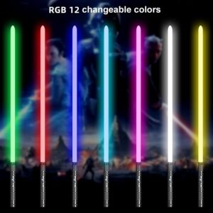 Lorsaberus [Upgrade Lightsaber, 2-in-1 RGB 12 Colors USB C Charge Light Saber for Kids Adult, Metal Hilt Dueling Light sabers Toy for Boys Girls, Children's Day Gifts, 2Pack