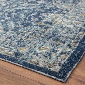 LUXE WEAVERS Euston Collection 8060 Blue 8x10 Modern Oriental Area Rug