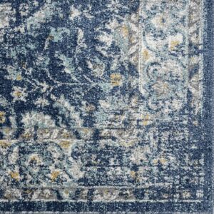 LUXE WEAVERS Euston Collection 8060 Blue 8x10 Modern Oriental Area Rug