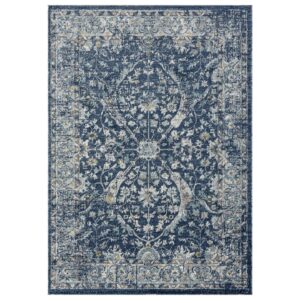 LUXE WEAVERS Euston Collection 8060 Blue 8x10 Modern Oriental Area Rug