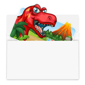 Dinosaur Birthday Party Invitations for Boys, Girls, Kids, 30 Invite Cards with Envelopes, Dinosaur Birthday Party Supplies