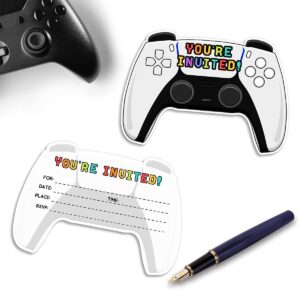 Simimi art 30 Video Game Birthday Party Invitations with Envelopes - Video Game invitation card - ​Fill-in Invitations