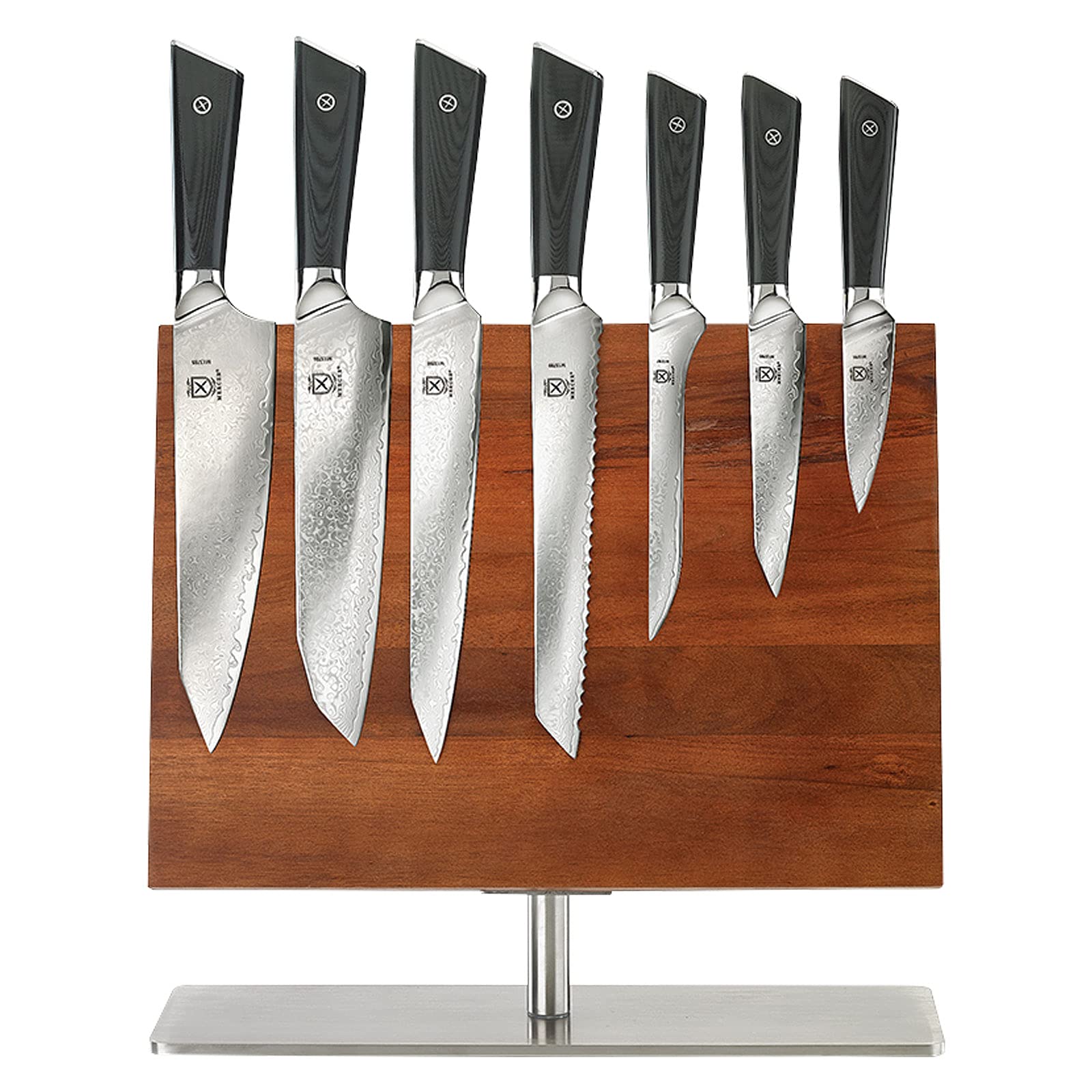 Mercer Culinary Premium Grade Super Steel 8-Piece Knife Set with Magnetic Stand, G10 Handles