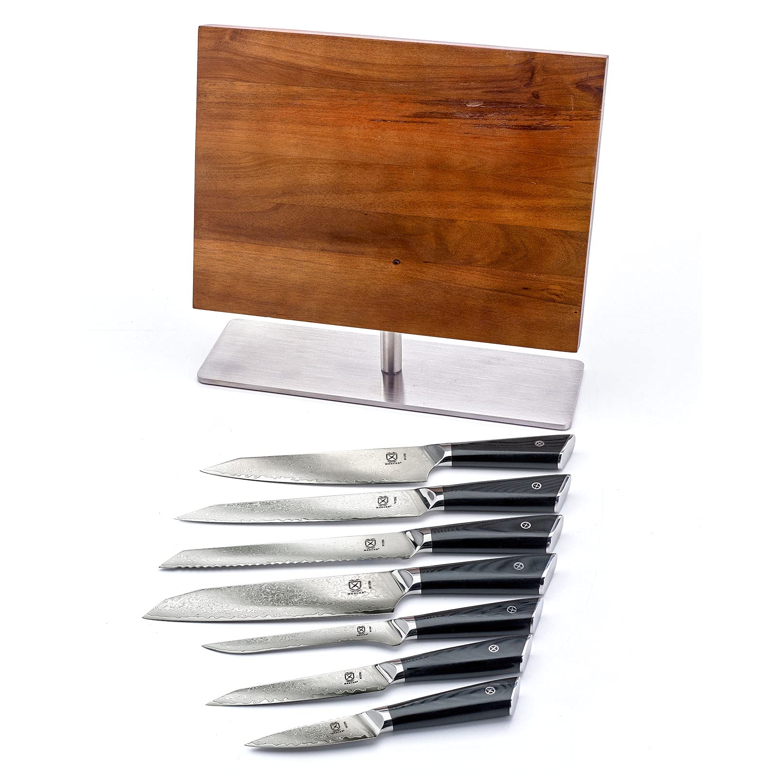 Mercer Culinary Premium Grade Super Steel 8-Piece Knife Set with Magnetic Stand, G10 Handles