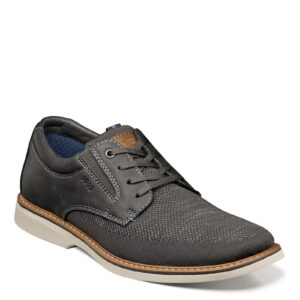 nunn bush mens otto plain toe knit lace up with lightweight sole oxford, grey, 10.5 wide us