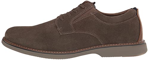 Nunn Bush Men's Otto Plain Toe Oxford Leather Lace Up with Lightweight Sole, Mocha, 11 Wide