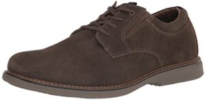 nunn bush men's otto plain toe oxford leather lace up with lightweight sole, mocha, 11 wide