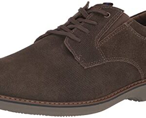 Nunn Bush Men's Otto Plain Toe Oxford Leather Lace Up with Lightweight Sole, Mocha, 11 Wide