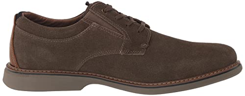 Nunn Bush Men's Otto Plain Toe Oxford Leather Lace Up with Lightweight Sole, Mocha, 11 Wide