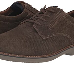 Nunn Bush Men's Otto Plain Toe Oxford Leather Lace Up with Lightweight Sole, Mocha, 11 Wide