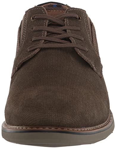 Nunn Bush Men's Otto Plain Toe Oxford Leather Lace Up with Lightweight Sole, Mocha, 11 Wide