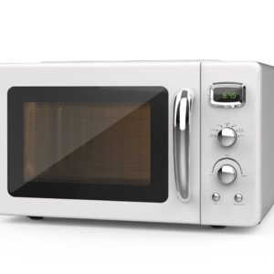 Retro Microwave Oven, SIMOE Compact Microwave Countertop 0.9 cu.ft. 900 W