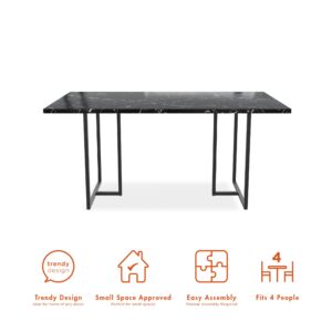 CosmoLiving by Cosmopolitan Astor Dining Table, Black, 64 in x 36 in x 30 in