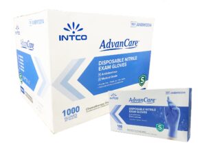 advancare disposable nitrile exam gloves anbm10014, powder free & latex free, medical grade (blue, small (10 pack))