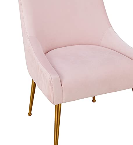 Tov Furniture Beatrix Pleated Velvet Dining Side Chair (Blush)