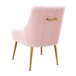 Tov Furniture Beatrix Pleated Velvet Dining Side Chair (Blush)