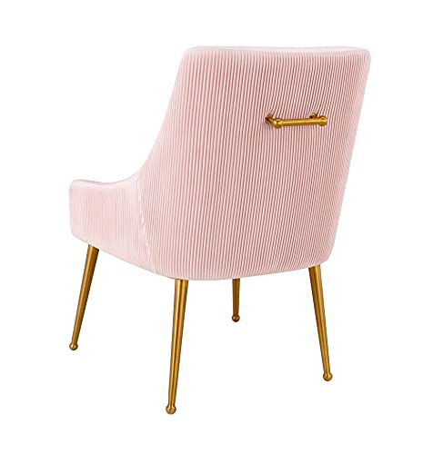 Tov Furniture Beatrix Pleated Velvet Dining Side Chair (Blush)