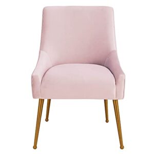 Tov Furniture Beatrix Pleated Velvet Dining Side Chair (Blush)