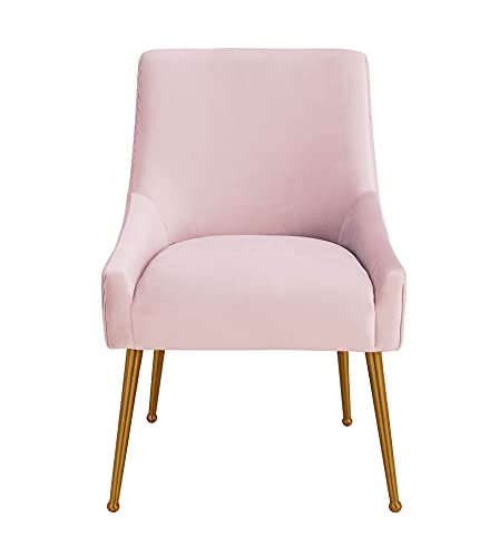 Tov Furniture Beatrix Pleated Velvet Dining Side Chair (Blush)