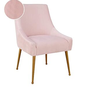 Tov Furniture Beatrix Pleated Velvet Dining Side Chair (Blush)